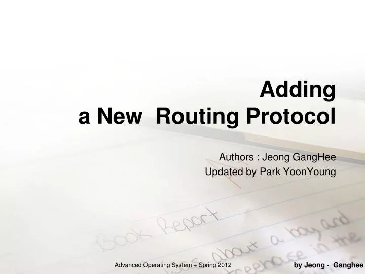 PPT - Adding a New Routing Protocol PowerPoint Presentation, free ...