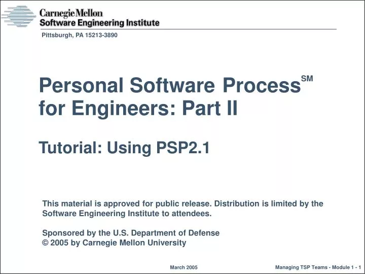 PPT - Personal Software Process SM for Engineers: Part II Tutorial ...