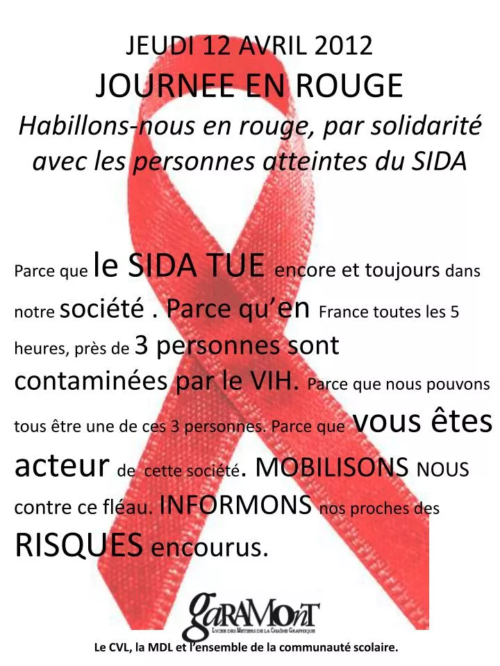 PPT - JEUDI 12 AVRIL 2012 JOURNEE EN ROUGE PowerPoint Presentation ...