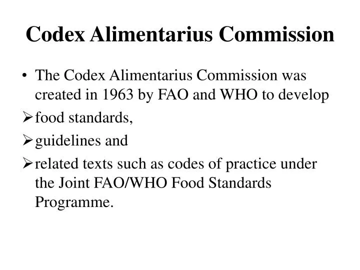 PPT - Codex Alimentarius Commission PowerPoint Presentation, free ...