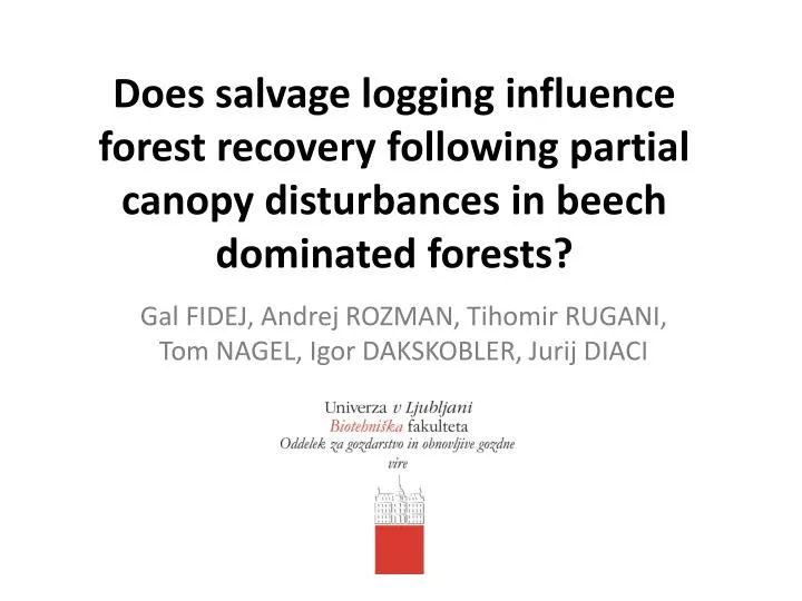 PPT - Gal FIDEJ, Andrej ROZMAN, Tihomir RUGANI, Tom NAGEL, Igor ...