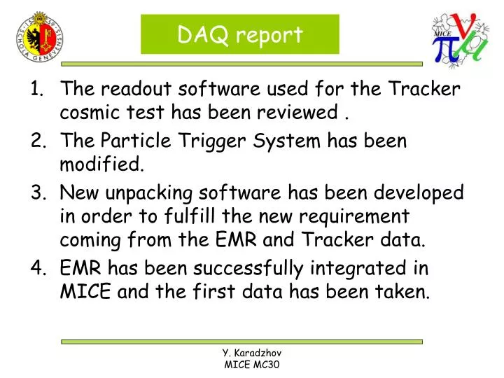 PPT - DAQ report PowerPoint Presentation, free download - ID:5679389