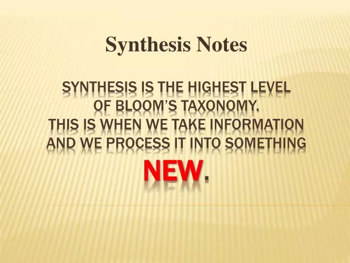 PPT - Synthesis Notes PowerPoint Presentation, free download - ID:5679957