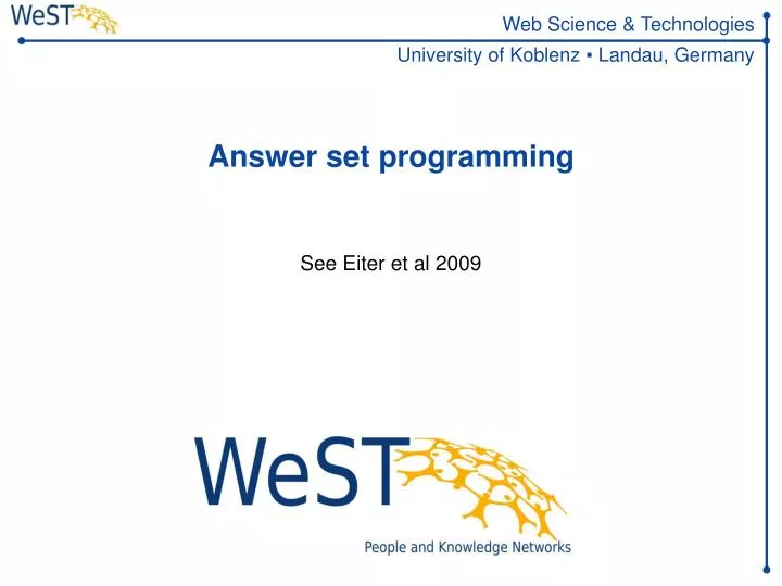 PPT - Answer set programming PowerPoint Presentation, free download ...