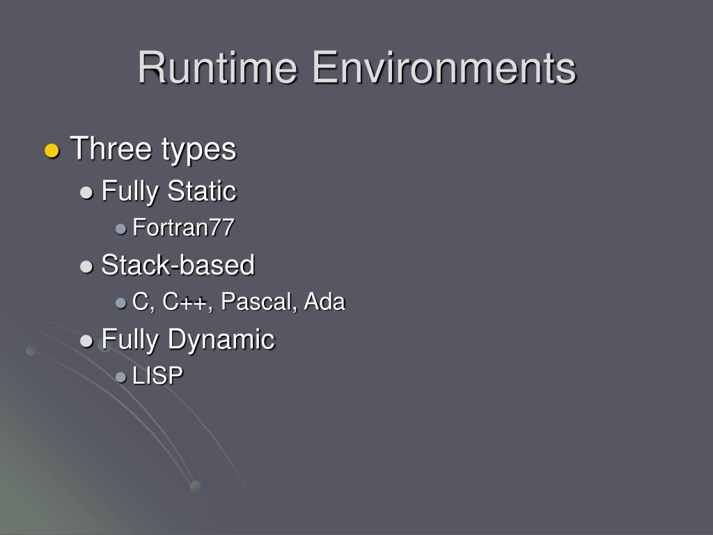 PPT - Runtime Environments PowerPoint Presentation, free download - ID ... PPT - Runtime Environments PowerPoint Presentation, free download - ID ...