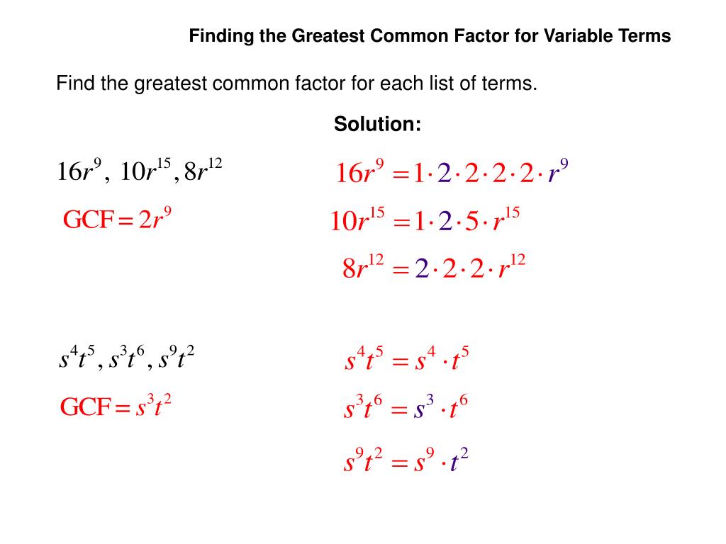 PPT The Greatest Common Factor Factoring By Grouping PowerPoint