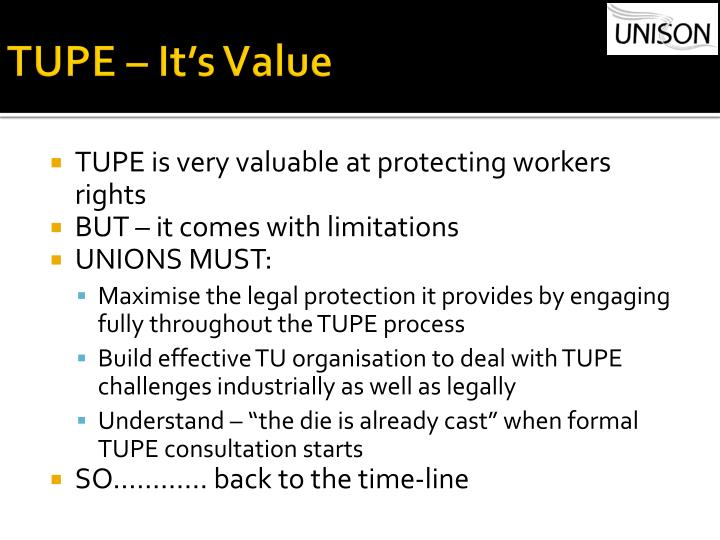PPT - TUPE – The Benefits of effective TU engagement PowerPoint ...