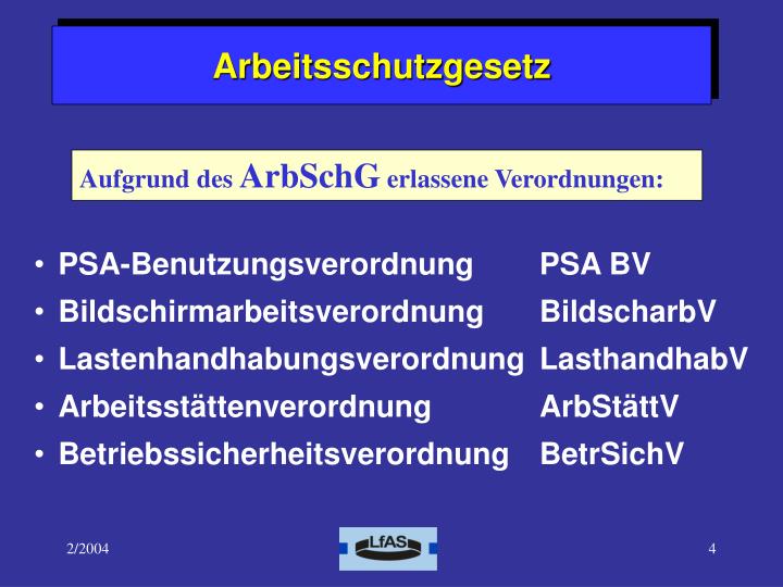 PPT - Arbeitsschutzgesetz PowerPoint Presentation - ID:5687281