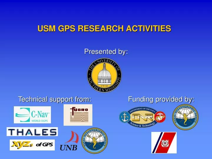 PPT - USM GPS RESEARCH ACTIVITIES PowerPoint Presentation, free ...