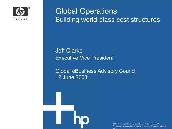 PPT - Global Operations Building world-class cost structures PowerPoint ...