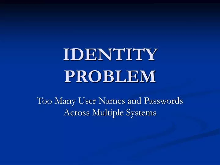 PPT - IDENTITY PROBLEM PowerPoint Presentation, free download - ID:5688607