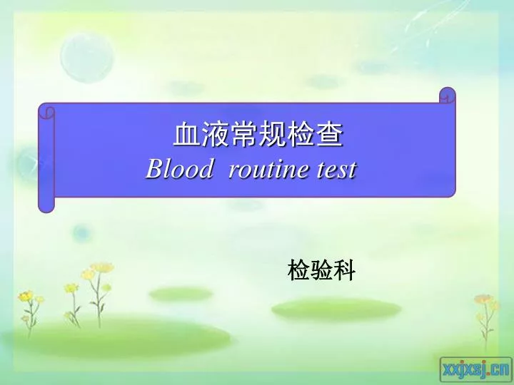 PPT - 血液常规检查 Blood routine test PowerPoint Presentation, free download ...