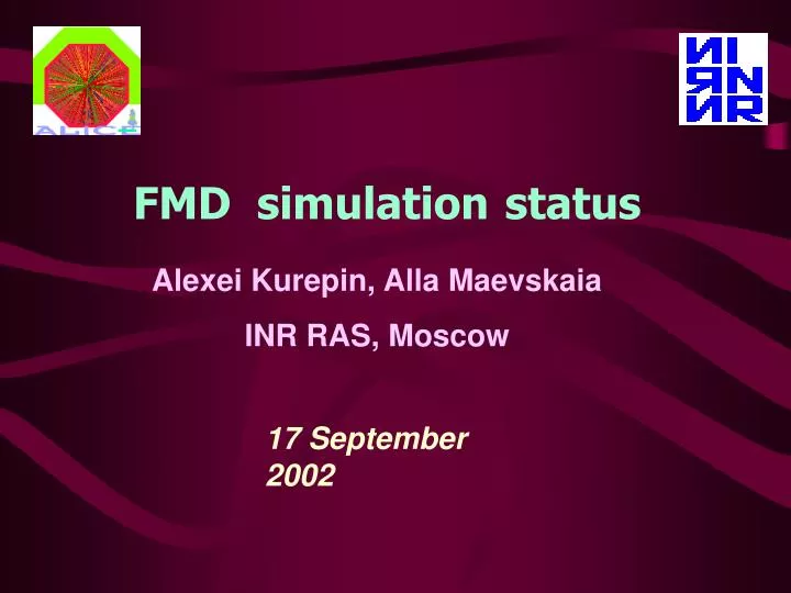 PPT - FMD simulation status PowerPoint Presentation, free download - ID ...