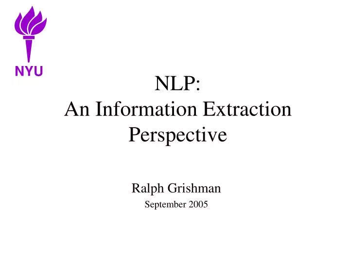 Ppt Nlp An Information Extraction Perspective Powerpoint