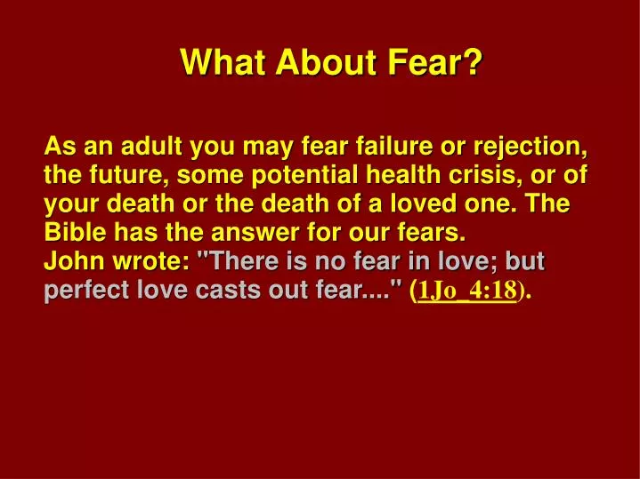 PPT - What About Fear? PowerPoint Presentation, free download - ID:5690856