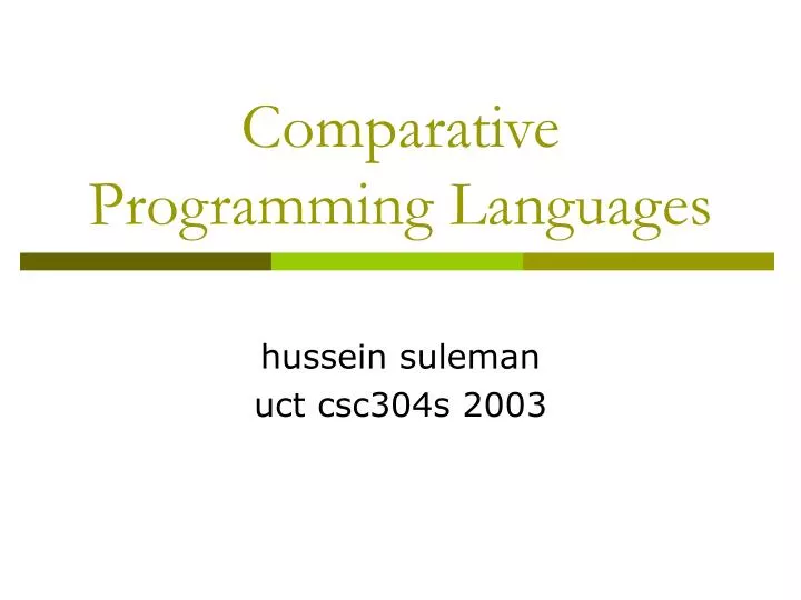 Ppt Comparative Programming Languages Powerpoint Presentation Free Download Id5691363