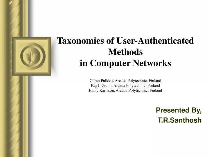 PPT - Presented By, T.R.Santhosh PowerPoint Presentation, free download - ID:5691800
