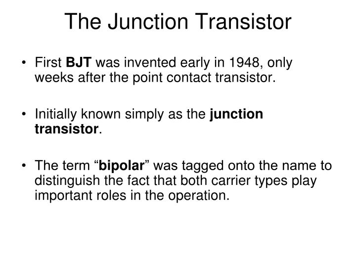 PPT - Bipolar Junction Transistors ( BJT ) PowerPoint Presentation - ID ...