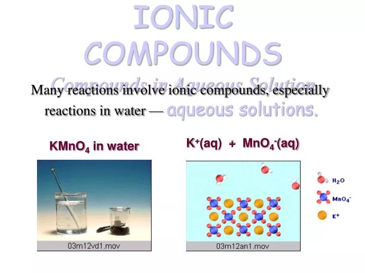 PPT - IONIC COMPOUNDS Compounds in Aqueous Solution PowerPoint ...