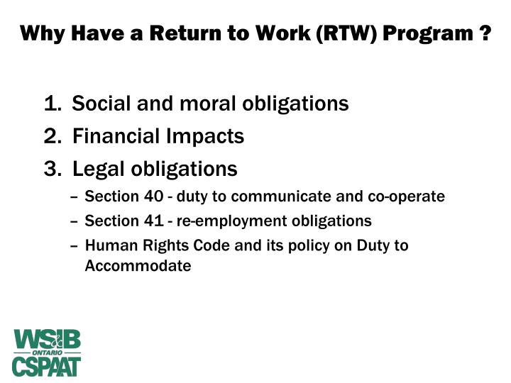 PPT - WSIB, The Service Delivery Model & Return to Work A Presentation ...