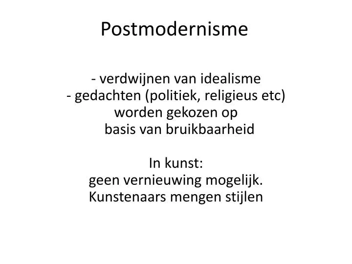 PPT - Postmodernisme PowerPoint Presentation, free download - ID:5695450