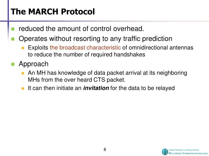 PPT - MARCH : A Medium Access Control Protocol For Multihop Wireless Ad ...
