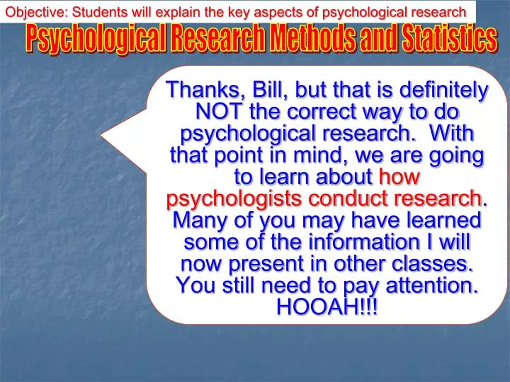 PPT - Psychological Research Methods and Statistics PowerPoint ...