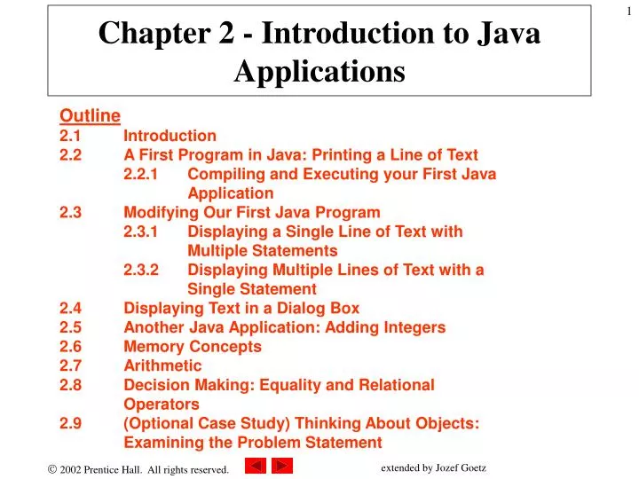 Ppt Chapter 2 Introduction To Java Applications Powerpoint