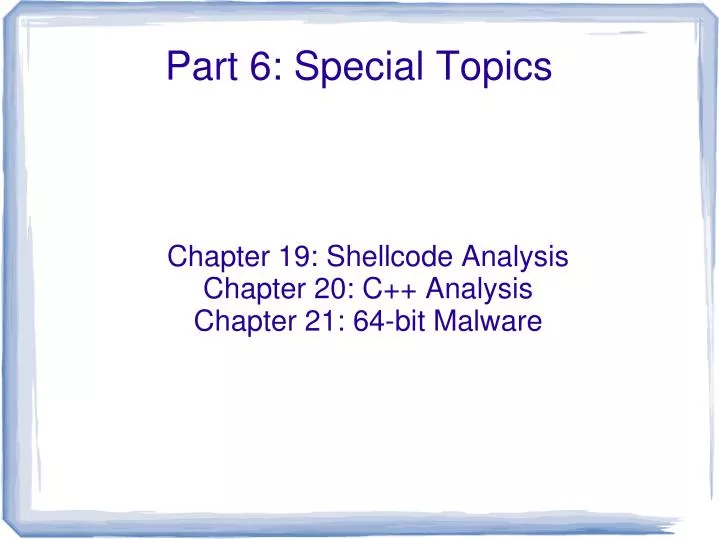 PPT - Part 6: Special Topics PowerPoint Presentation, free download ...