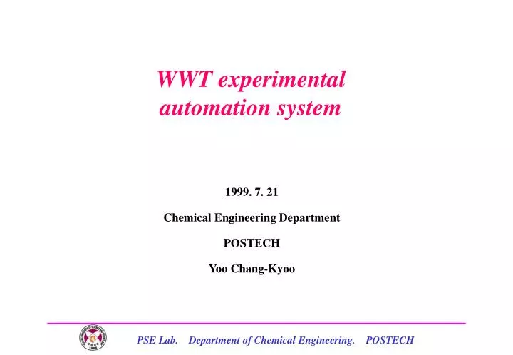 PPT - WWT experimental automation system PowerPoint Presentation, free ...