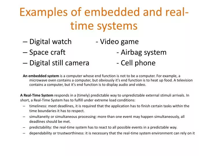 PPT - Examples of embedded and real-time systems PowerPoint ... PPT - Examples of embedded and real-time systems PowerPoint ...