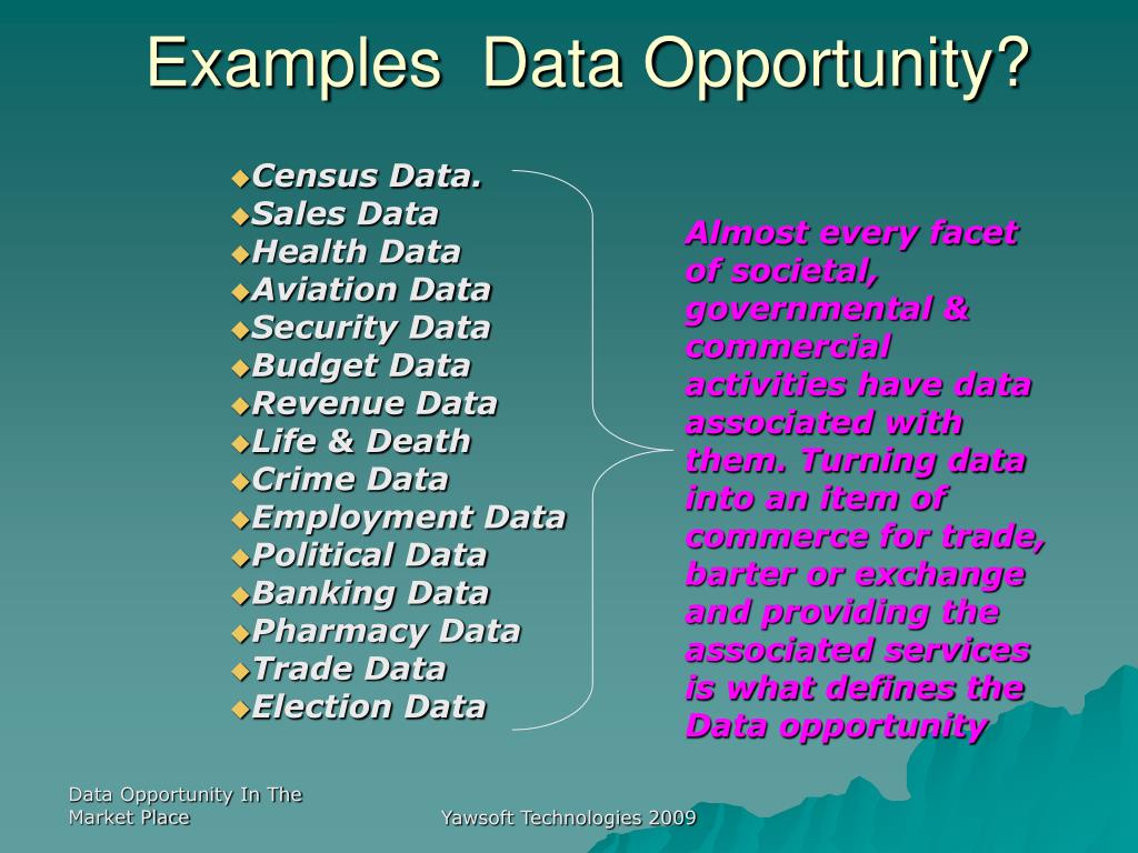 PPT - Data Opportunities in the Market Place – for Government, Society ...