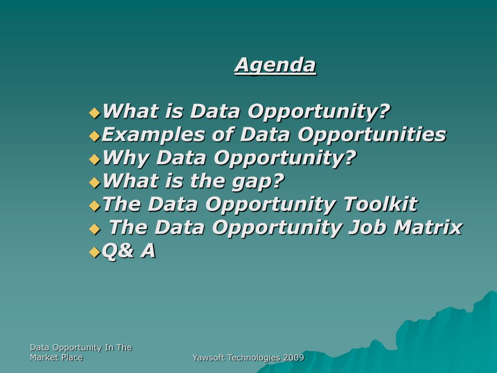 PPT - Data Opportunities in the Market Place – for Government, Society ...