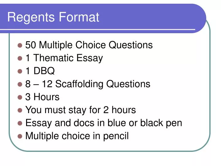 PPT - Regents Format PowerPoint Presentation, free download - ID:5701476