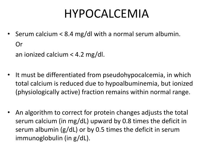 PPT - HYPOCALCEMIA PowerPoint Presentation - ID:5701553