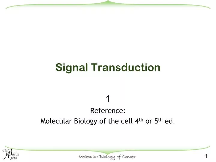 PPT - Signal Transduction PowerPoint Presentation, free download - ID ...
