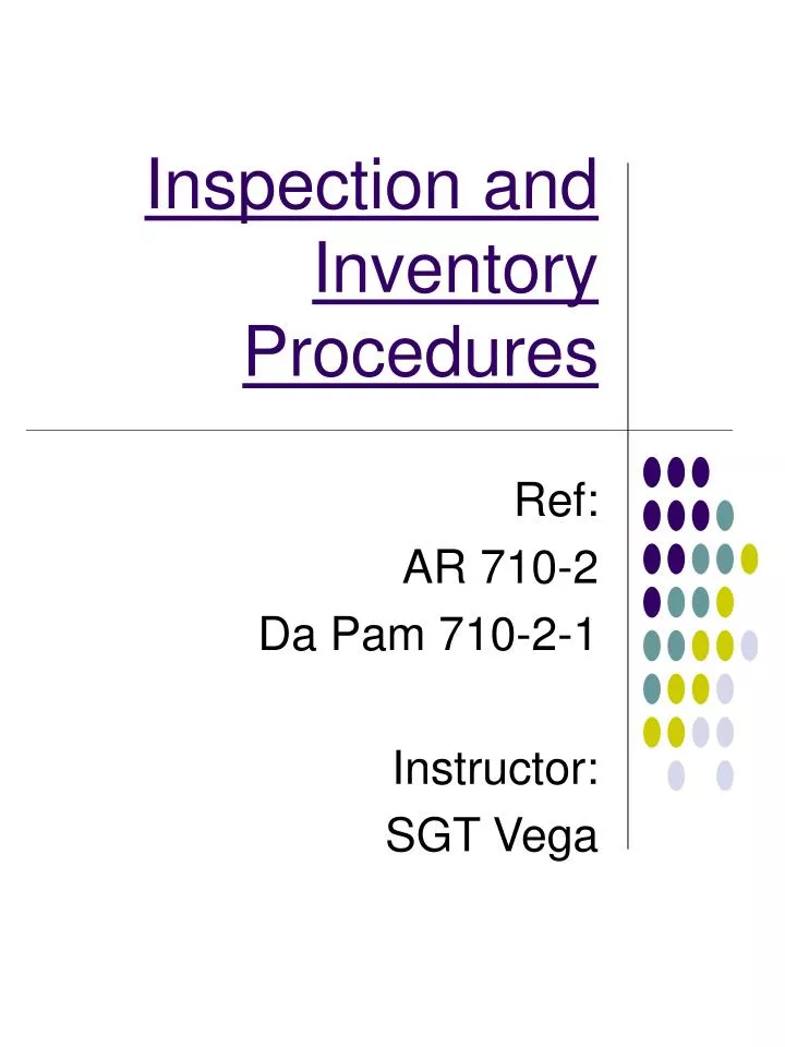 PPT - Inspection and Inventory Procedures PowerPoint Presentation, free ...