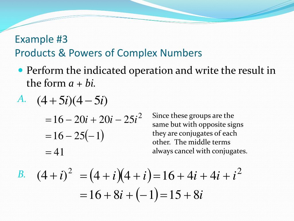 Complex Numbers Examples