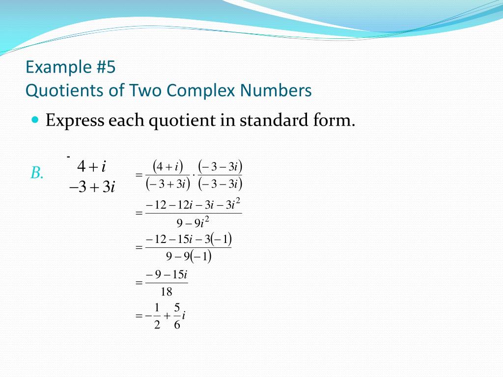 PPT 4 5 Complex Numbers PowerPoint Presentation Free Download ID