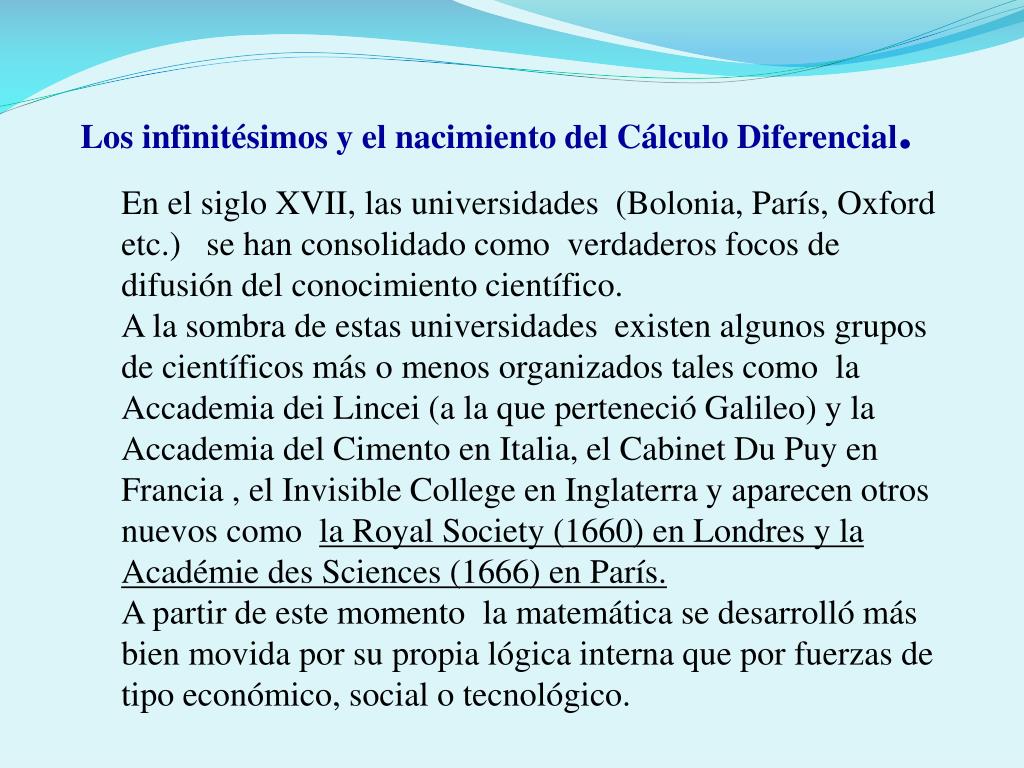 PPT - Los infinitésimos y el nacimiento del Cálculo Diferencial ...