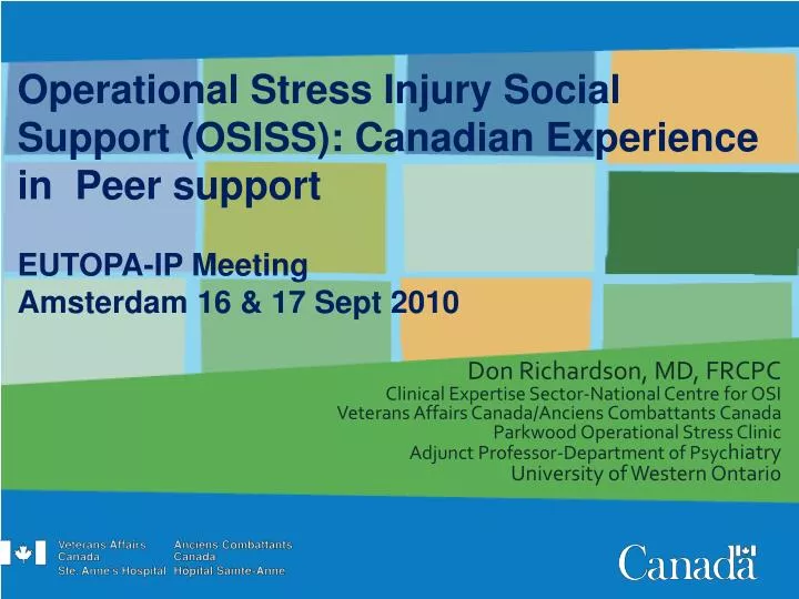 PPT - Operational Stress Injury Social Support (OSISS): Canadian ...