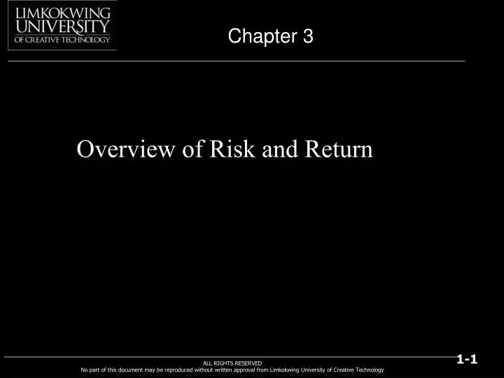 PPT - Overview of Risk and Return PowerPoint Presentation, free ...