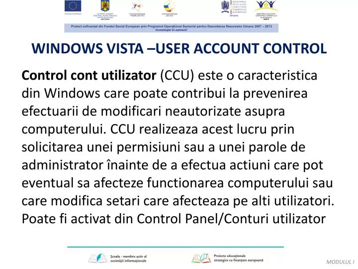 PPT - WINDOWS VISTA –USER ACCOUNT CONTROL PowerPoint Presentation, free ...