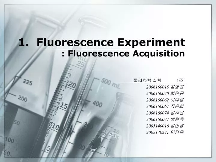 PPT - 1. Fluorescence Experiment : Fluorescence Acquisition PowerPoint ...