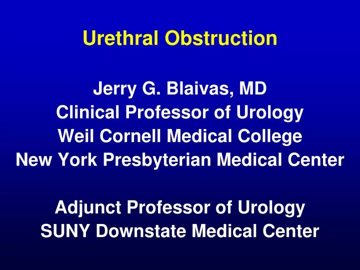 PPT - Urethral Obstruction PowerPoint Presentation, free download - ID ...