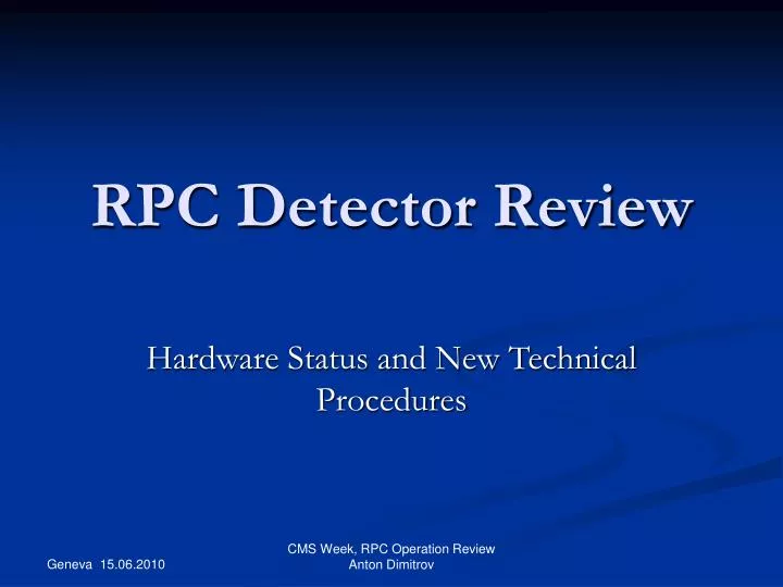PPT - RPC Detector Review PowerPoint Presentation, free download - ID ...