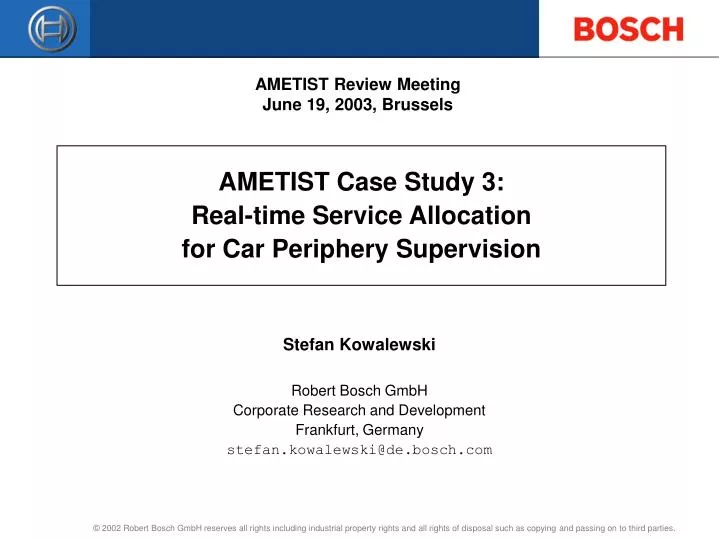PPT - AMETIST Case Study 3: Real-time Service Allocation for Car ...