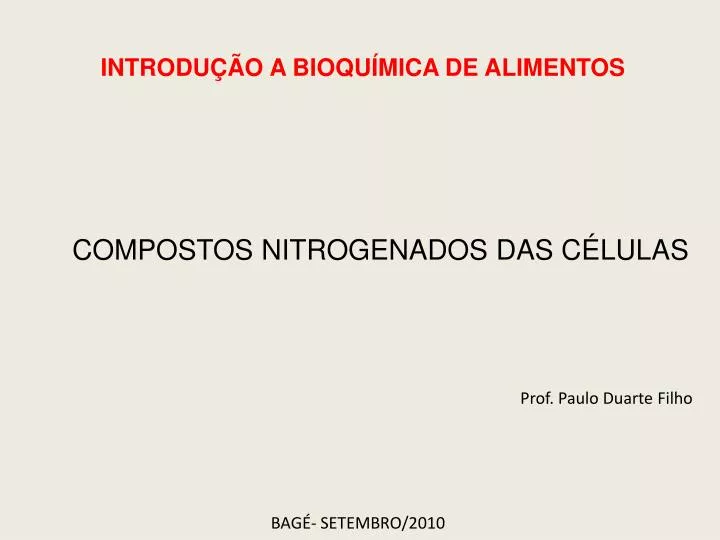 PPT - COMPOSTOS NITROGENADOS DAS CÉLULAS PowerPoint Presentation, free ...