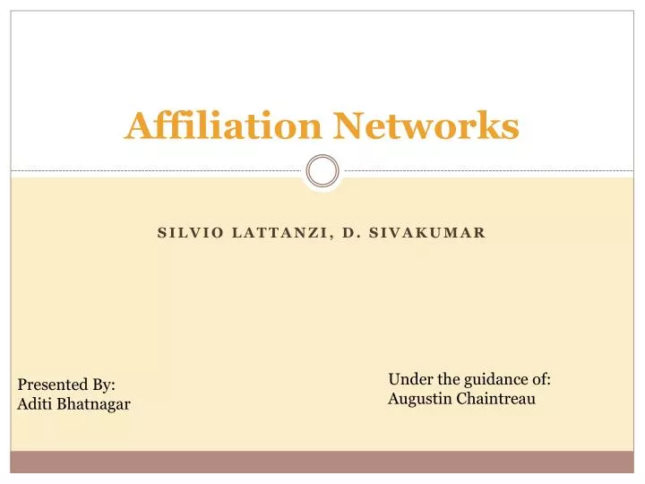 PPT - Affiliation Networks PowerPoint Presentation, free download - ID ...