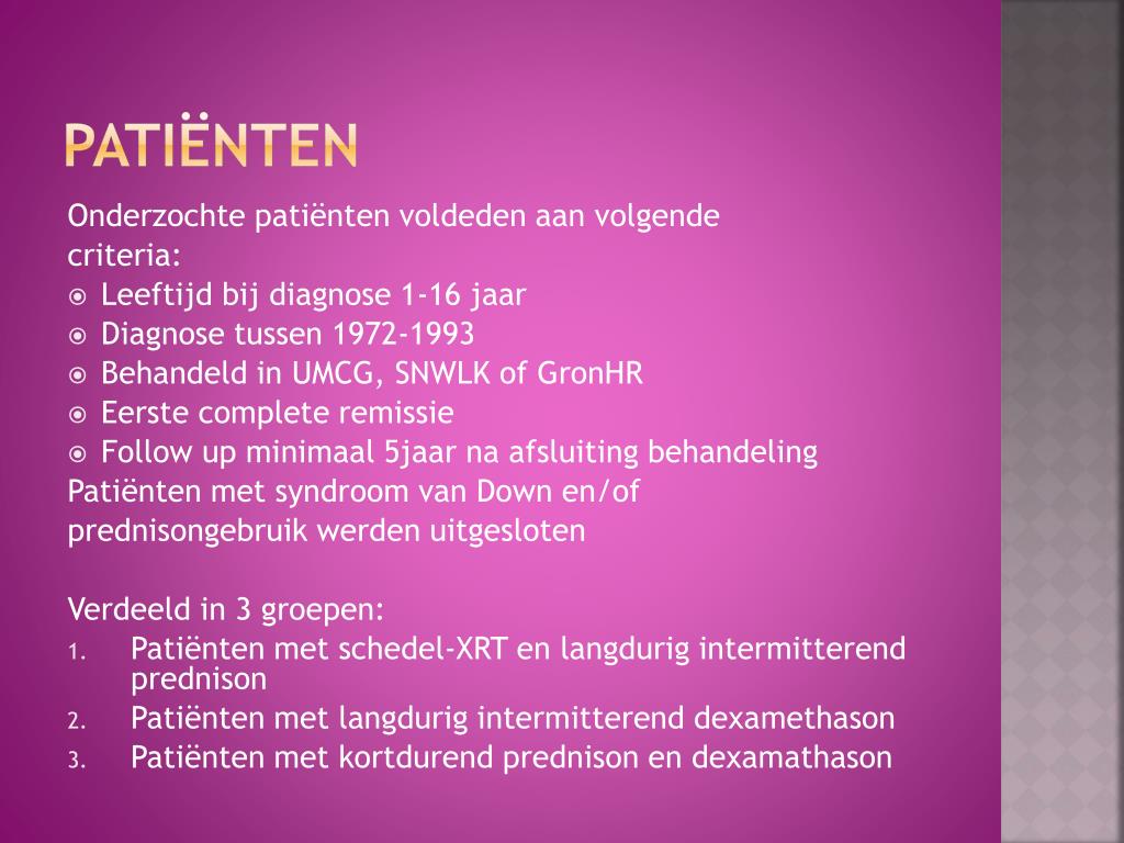 PPT - Overgewicht na behandeling voor acute lymfatische leukemie bij ...